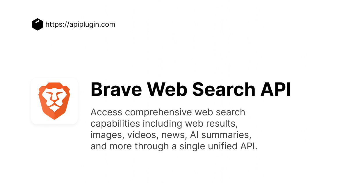 Brave Web Search API Proxy - API Plugin