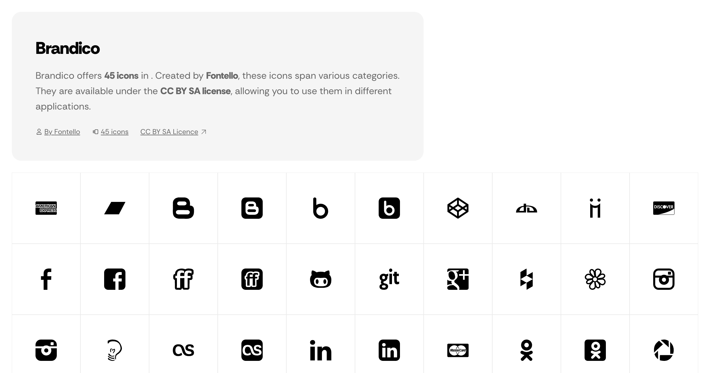 Brandico Icons - 45 SVG Icons - Iconbuddy