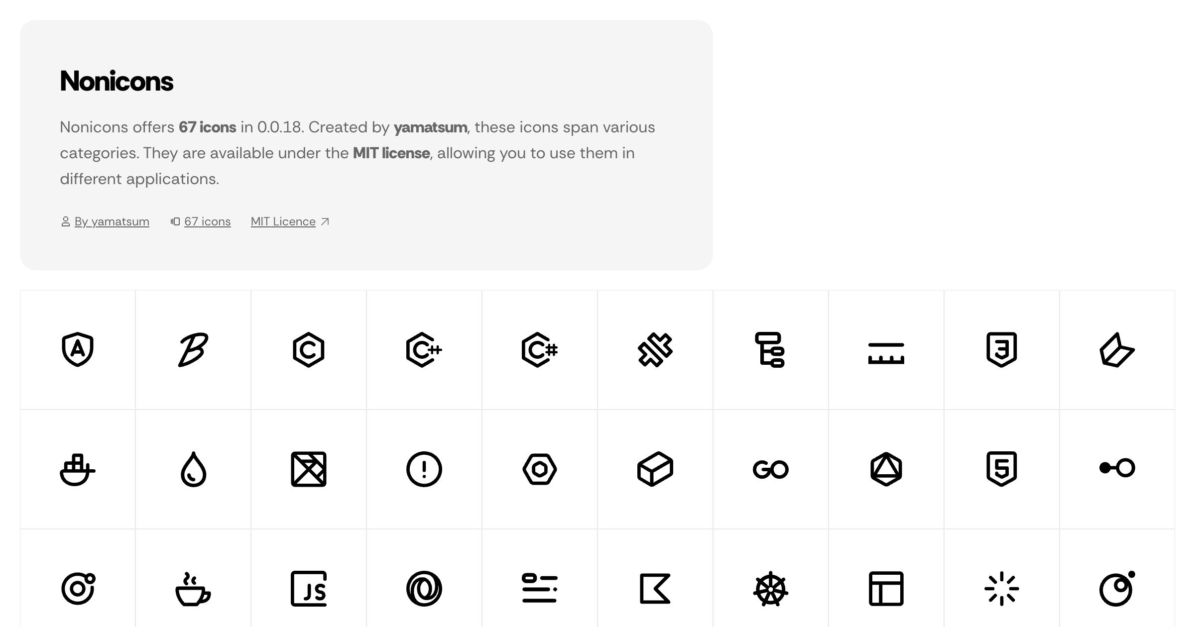 Nonicons Icons - 69 SVG Icons - Iconbuddy